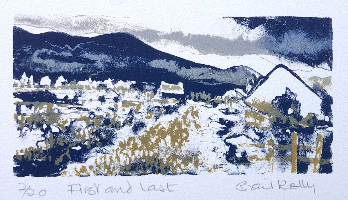 First and Last ~ hand printed lithograph – gailkellyprintmaker